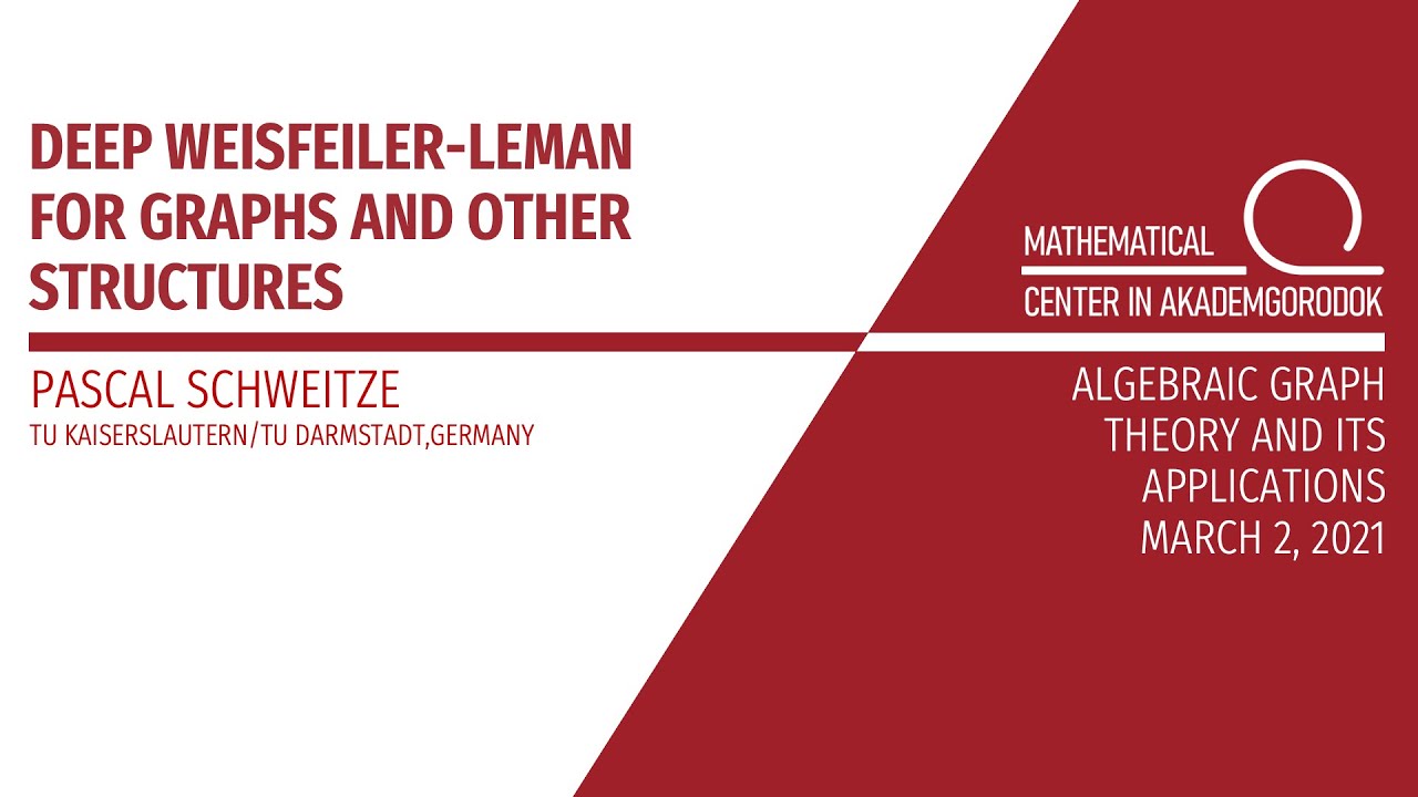 Pascal Schweitzer, Deep Weisfeiler-Leman for graphs and other ...