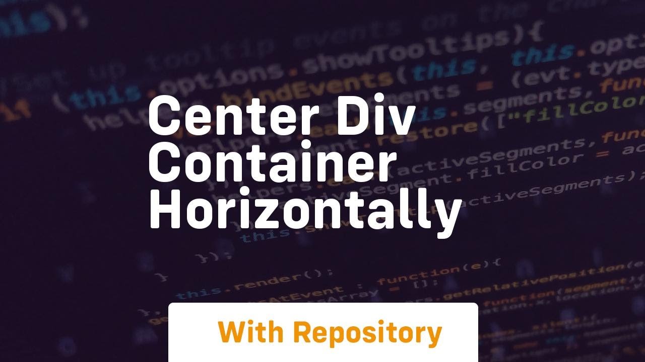 center div container horizontally - YouTube