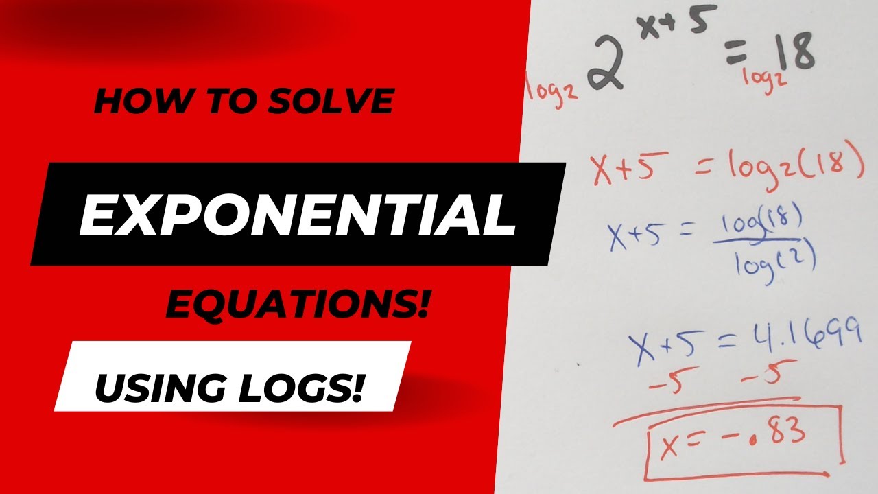 How to solve an exponential equation with exponent on 1 side - YouTube