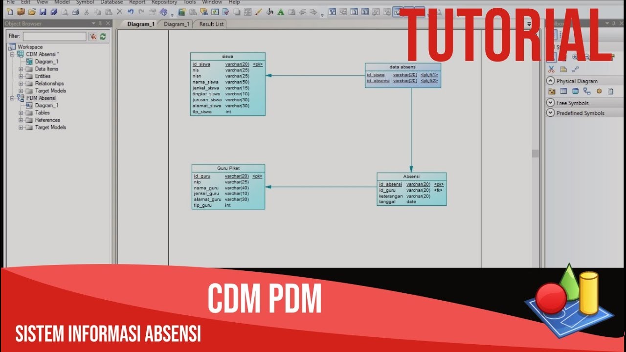 Tutorial Cdm Dan Pdm Sistem Informasi Absensi Powerdesigner Generate Database Youtube