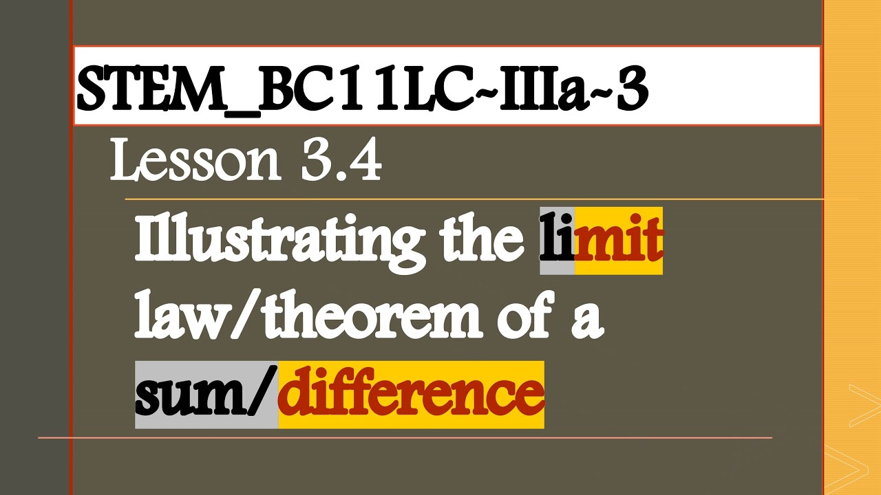 THE CALCULUS: Limit Theorem 4. Limit of a Sum or Difference - YouTube