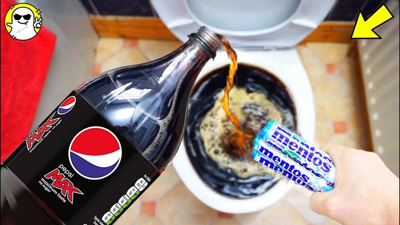 Big Pepsi Eruption, Pepsi and Mentos in the Toilet - YouTube