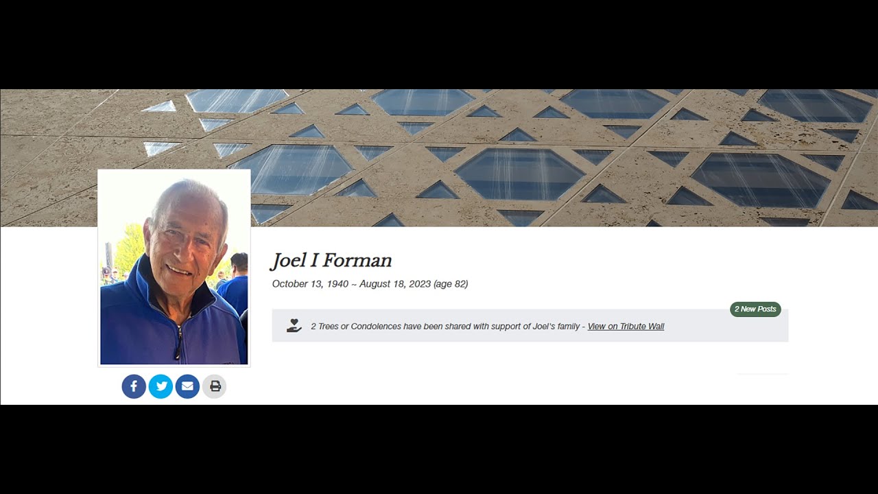 Funeral of Joel I Forman - YouTube