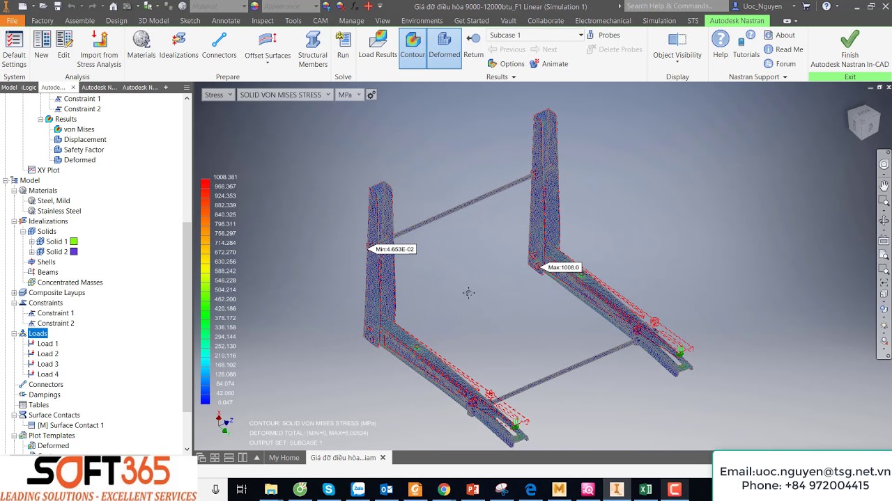 Autodesk Nastran-In-CAD 2019 Linear Static - YouTube