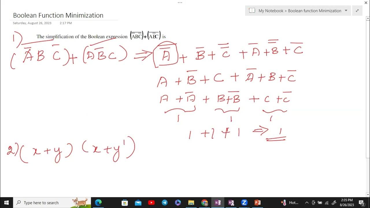 Boolean Function Minimization Youtube