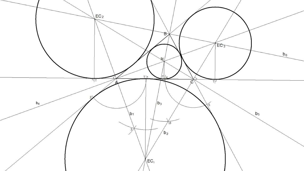 How to Draw the Excircles and the Incircle of any given Triangle ...