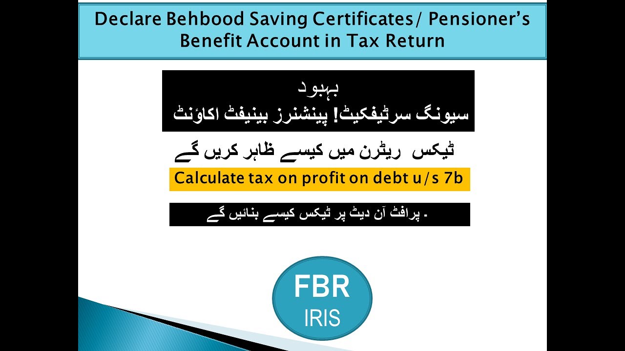 How to declare PBA | Behbood saving certificates in Tax Return | Profit ...