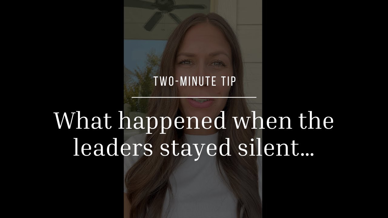 Two-Minute Tip | What happened when the leaders stayed silent... - YouTube