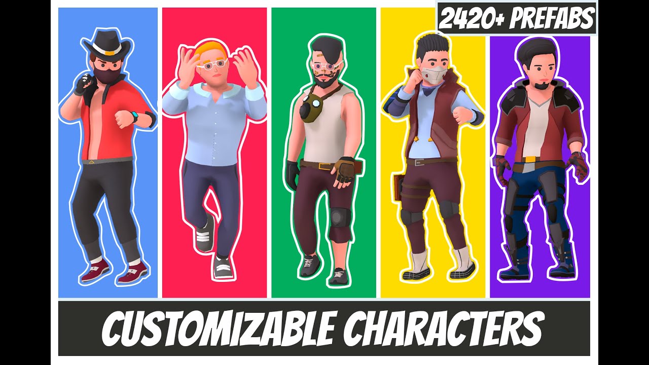 Customizable 3D Male Characters Vol 1 - YouTube