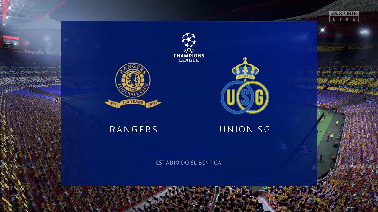 ⚽ Rangers vs Union SG ⚽ | UEFA Champions League (09/08/2022) | Fifa 22 ...