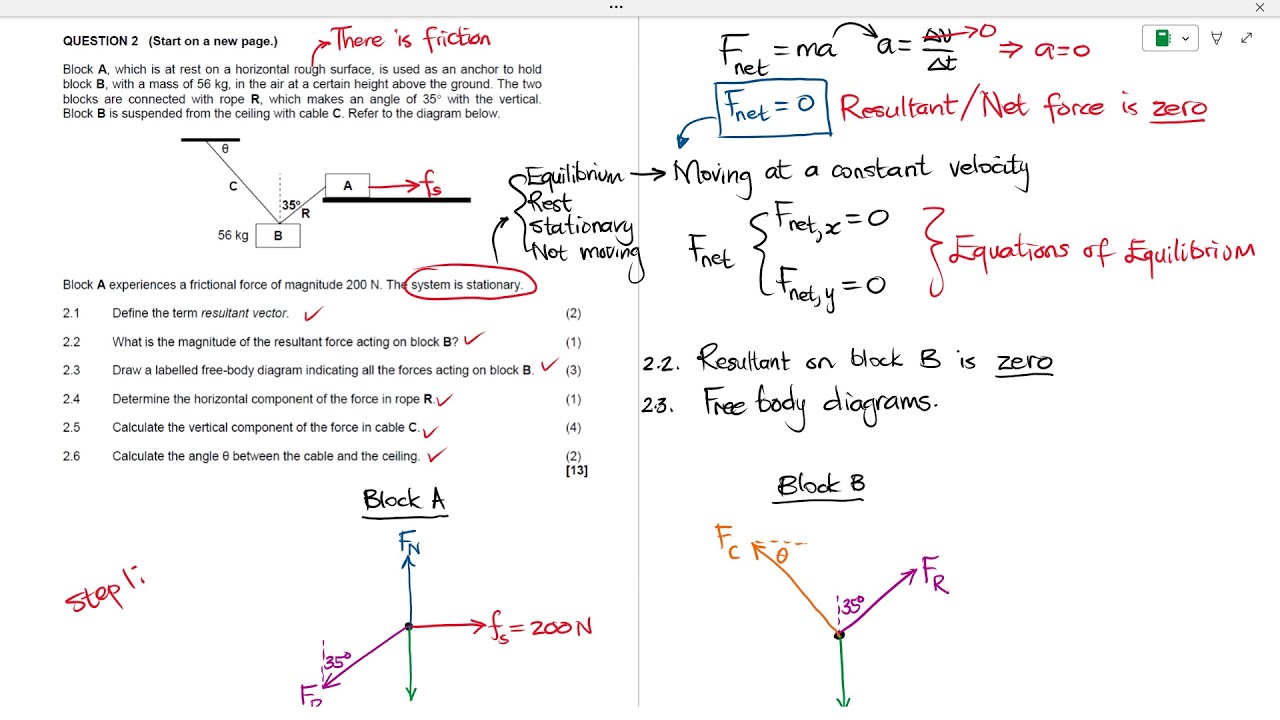 Vectors in 2D (at Equilibrium) | Grade 11 Physics - YouTube