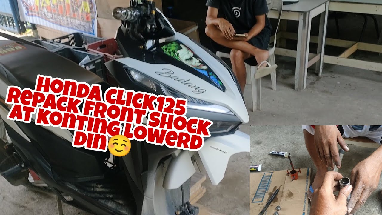repack front shock at lowerd naren ng konti||honda click125 - YouTube