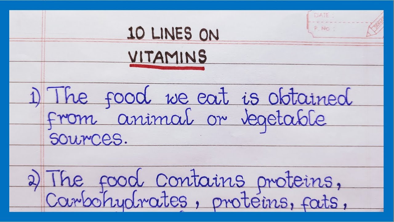 10 Lines on Vitamins in English | Few Lines on Vitamins | About ...