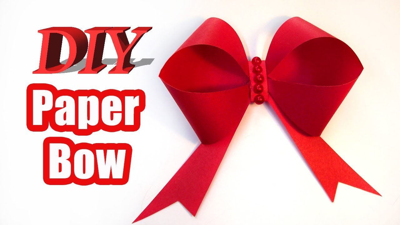 Paper bow/ How to make a Paper Bow DIY // Origami Easy Bow Paper Crafts ...