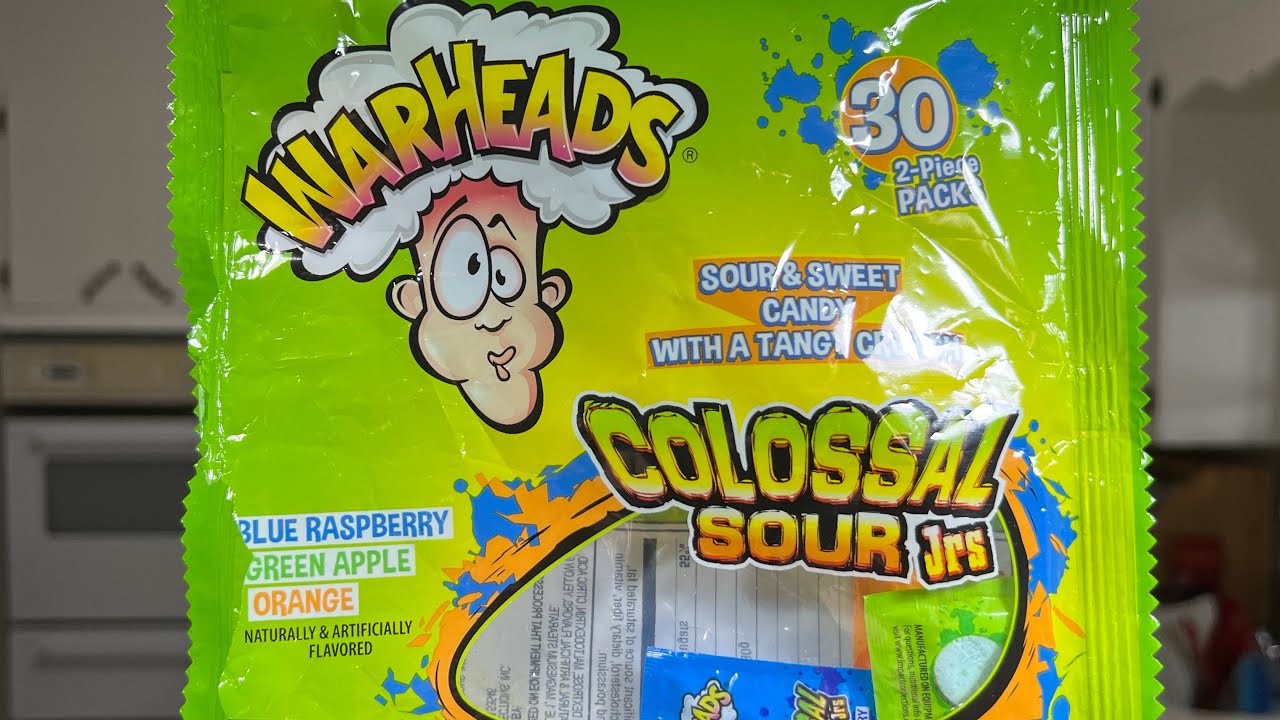 Warhead colossal sour jrs candy review - YouTube
