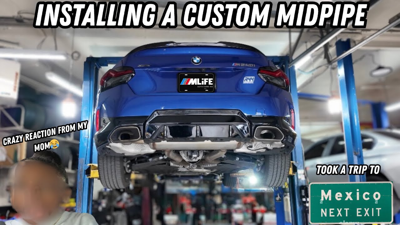 M240i GETS A CUSTOM MIDPIPE+ DOWNSTAR ENGINE BAY DRESS UP KIT - YouTube