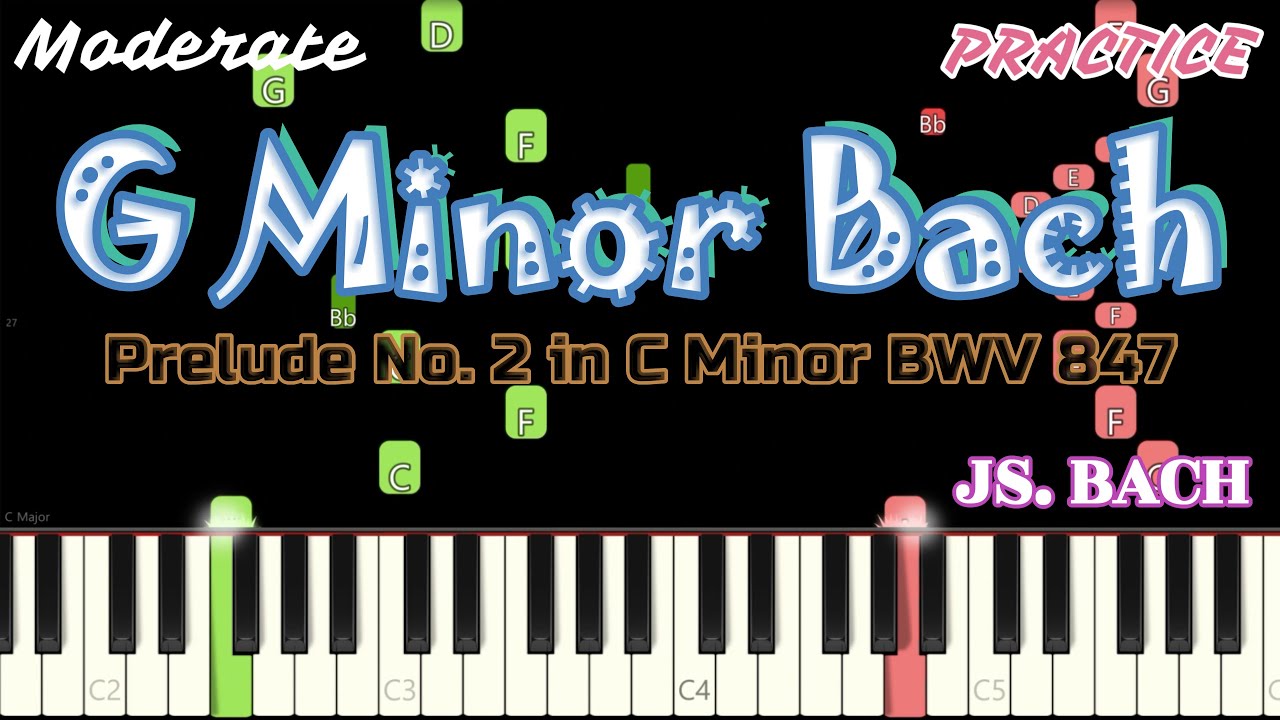 G Minor Bach By JS Bach, Prelude No. 2 in C Minor BWV 847 | Easy Piano ...