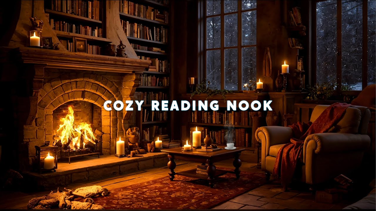 Cozy Reading Nook Ambience Dark Ambient Music For Sleeping, Chilling ...