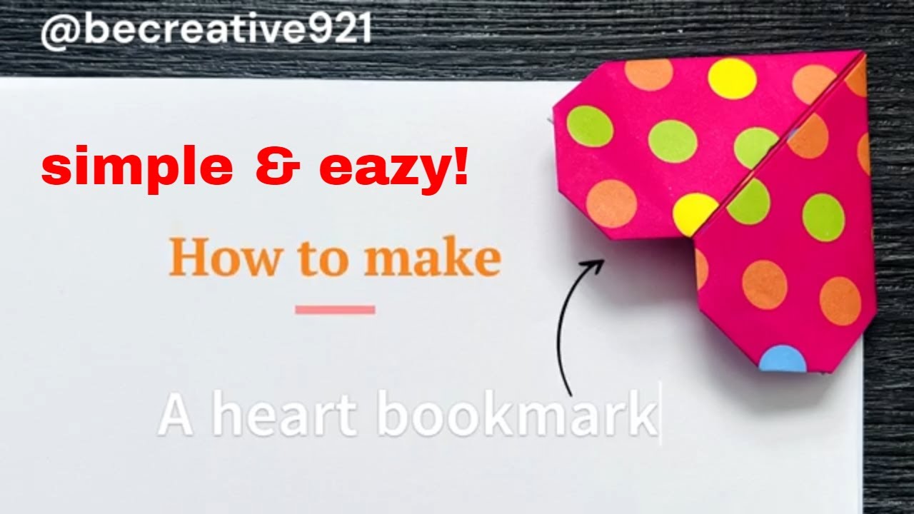 How to make a heart bookmark - YouTube