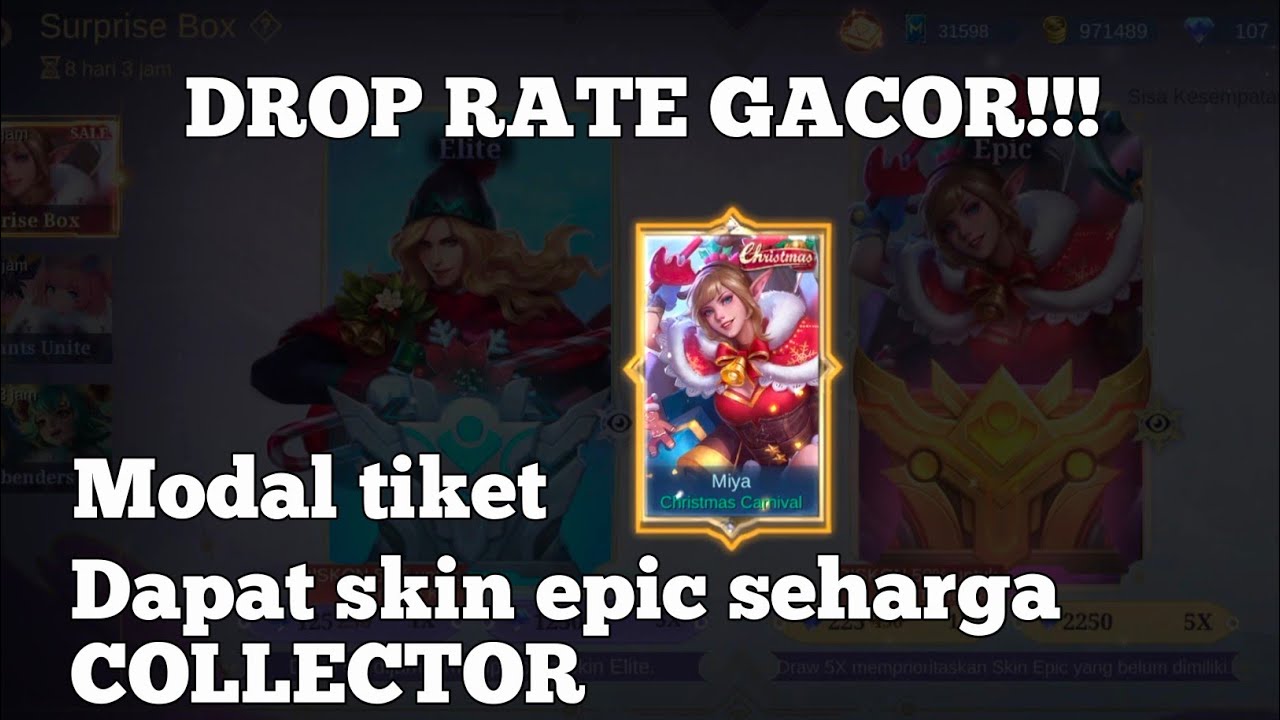 DROP RATE SURPRISE BOX LAGI GACOR??? || MODAL TIKET DAPAT SKIN EPIC ...