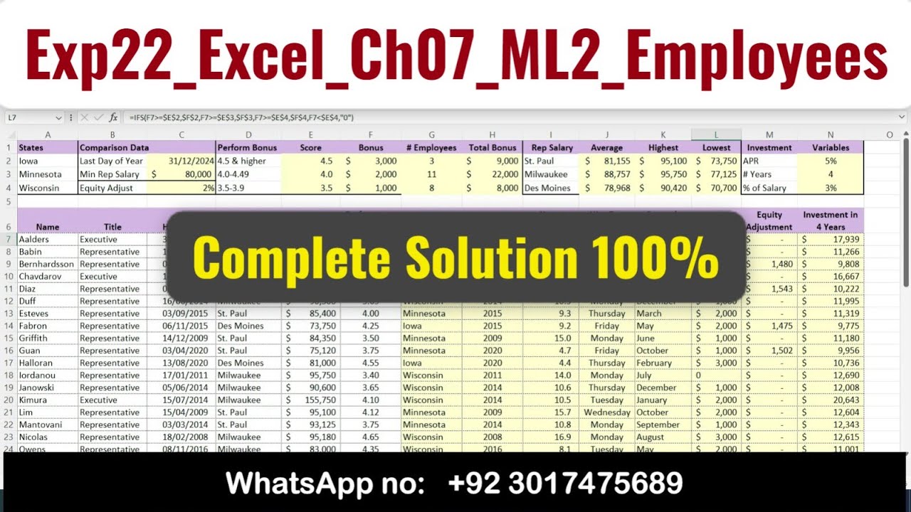 Exp22_Excel_Ch07_ML2_Employees |Excel Chapter 7 Mid-Level2 - Employee #excelch07 #ML2_Employees ...