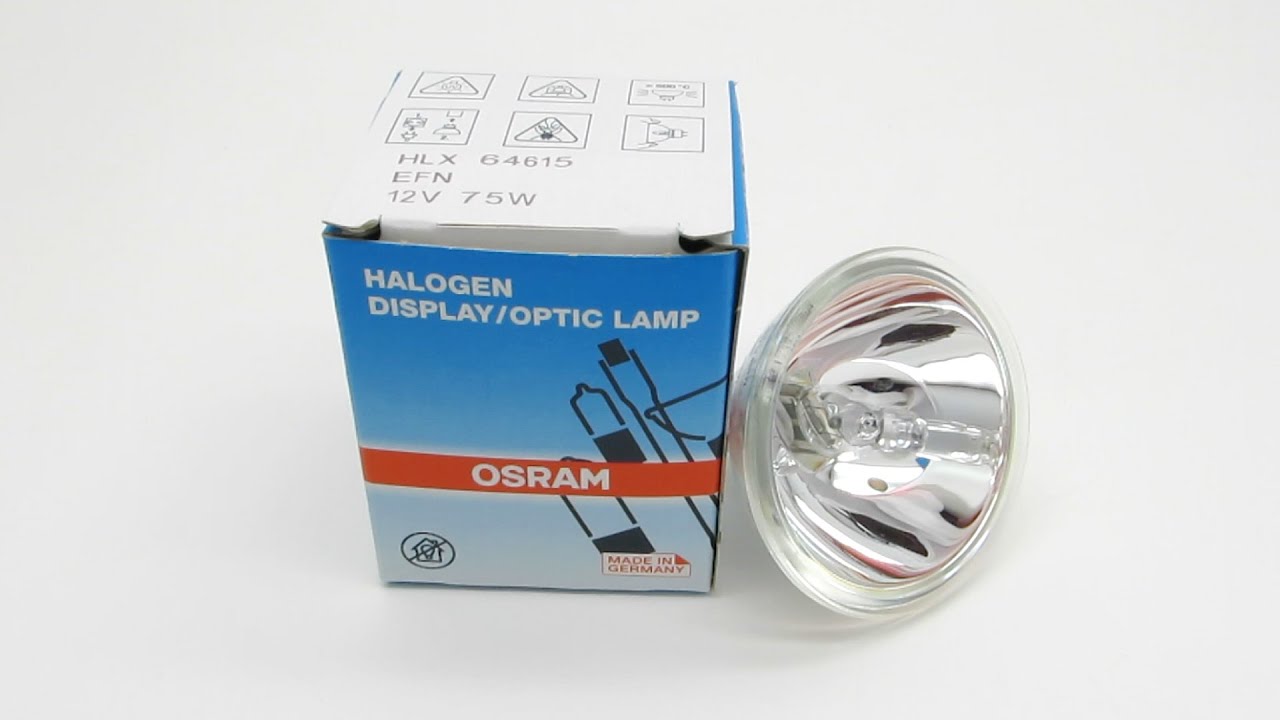 Лампа галогенная Osram HLX 64615 12V 75W GZ6,35 - YouTube