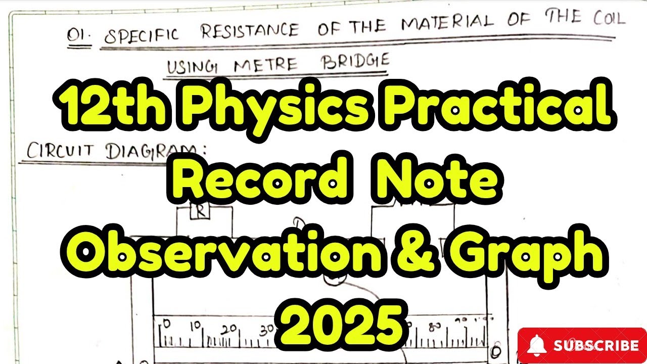📖 12th Physics Practical Record Note 2025 📊 | Complete Readings & Observations 🔥 - YouTube