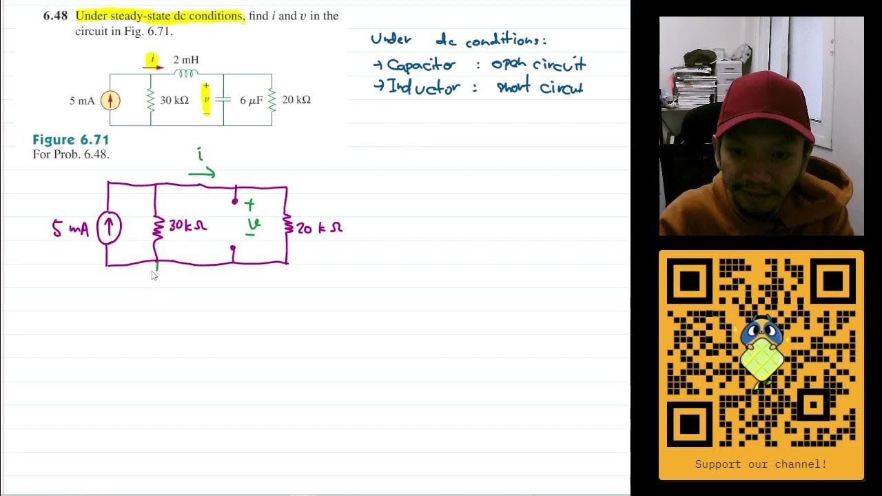 Problem 6.48 Fundamental of Electric Circuits (Sadiku) 5th Ed - Capacitor and Inductor DC ...