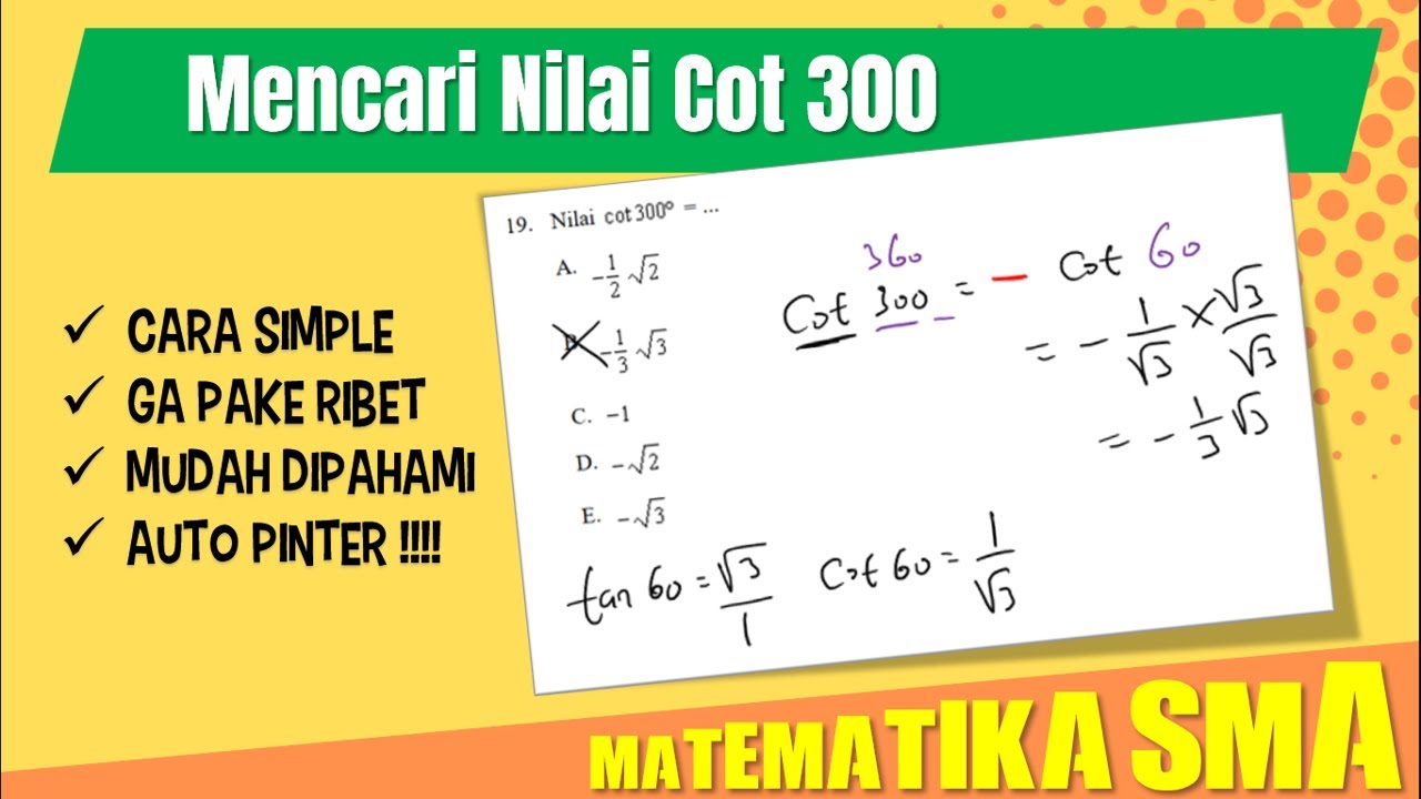 Mencari Nilai Cot 300 - YouTube