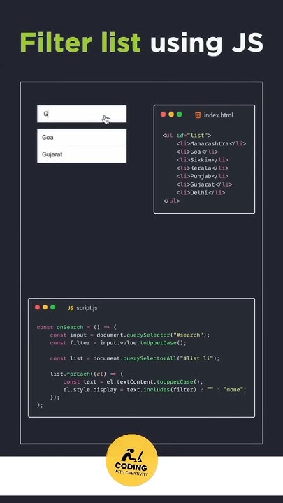 Filter List Using Js 📌 Coding Codinglife Codingtutorial Java Javascript Javaprogramming