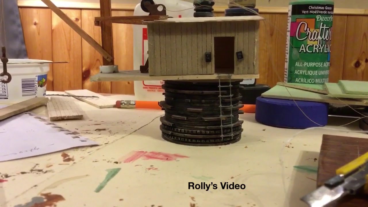 Scratch built HO scale crane - YouTube