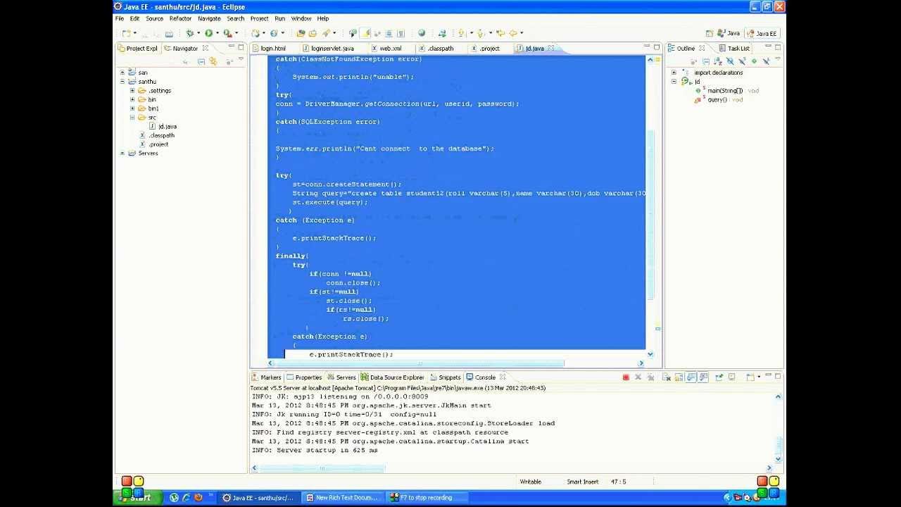 java eclipse , mysql connectivity and jdbc programming - YouTube