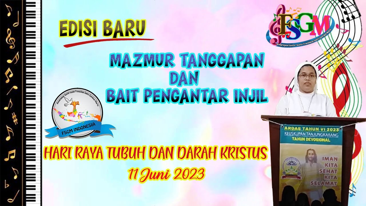 MAZMUR TANGGAPAN HARI RAYA TUBUH DAN DARAH KRISTUS, 11 JUNI/1. 2023 ...