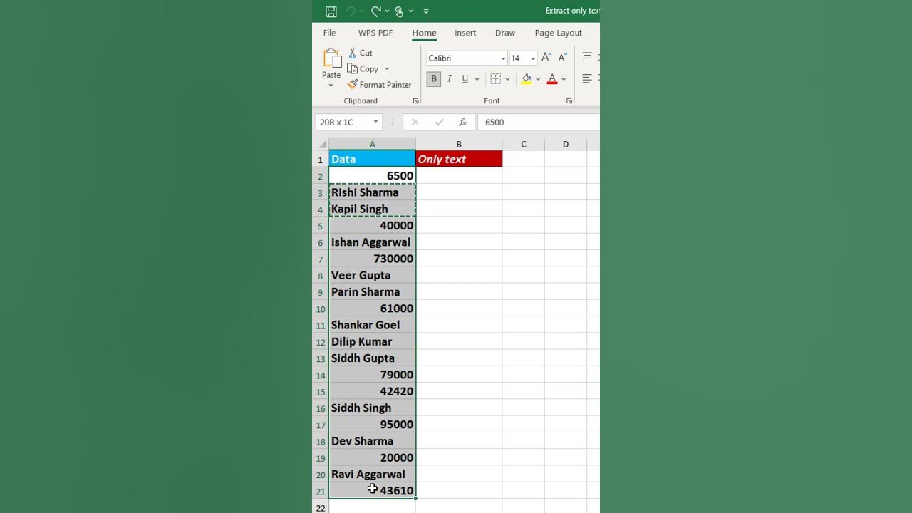 Extract only text from messy data in Excel #exceltutorial #exceltips #exceltricks #excel - YouTube