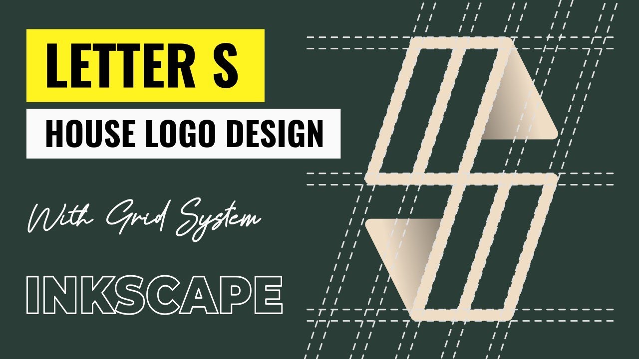 Letter S House Logo Design in INKSCAPE with Grid System - YouTube
