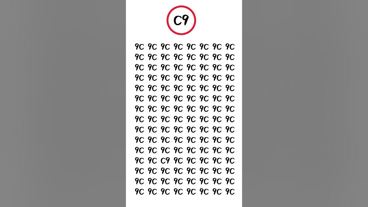 Only keen observers can spot C9 in 8 secs!in this brain teaser #shortsfeed#shorts#today #viral ...