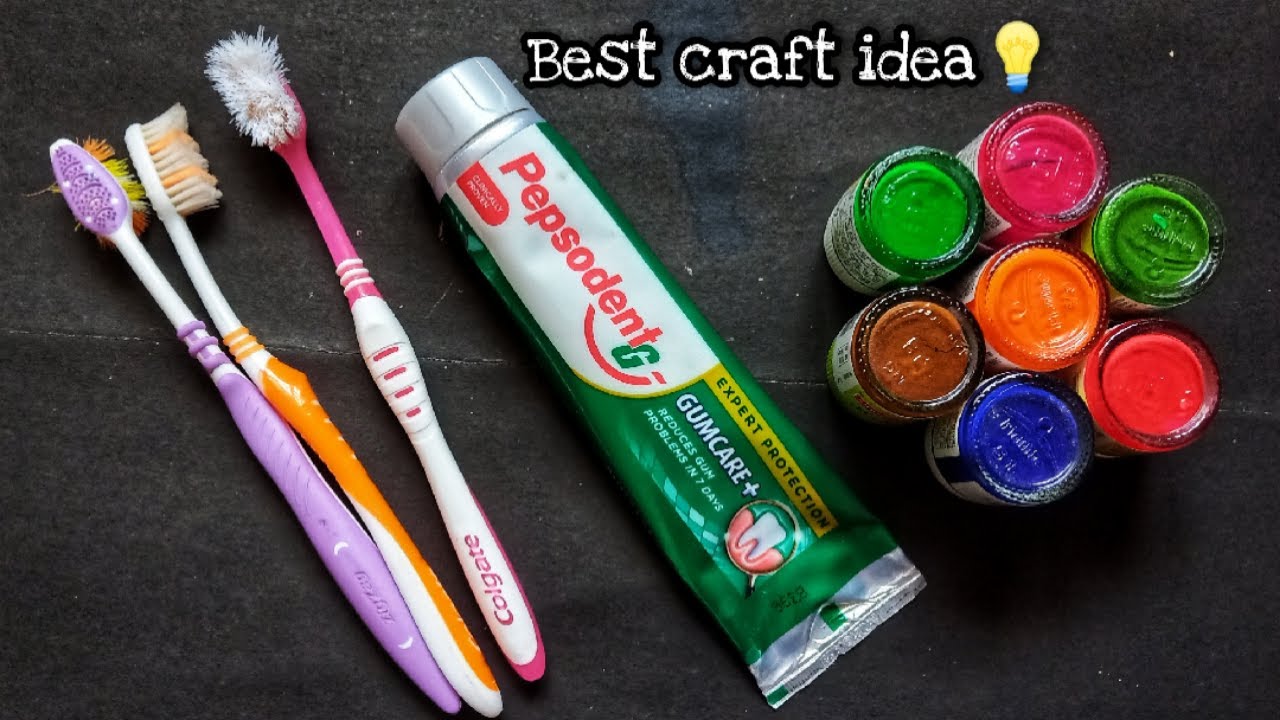Best out of waste| tooth brush craft idea| tooth paste tube craft idea ...