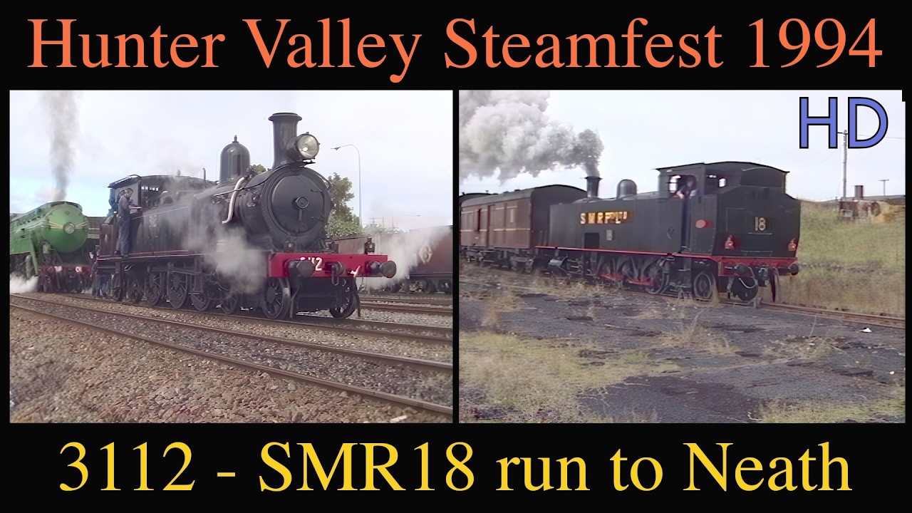 Steam locomotives 3112-SMR18 Hunter Valley Steamfest 1994 - YouTube
