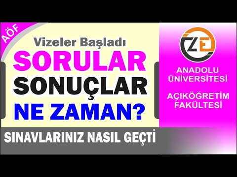 AÖF Sınav Soruları ve Sonuçları Ne Zaman Açıklanır   2022 Güz Dönemi Vize   Ara Sınav Açıköğretim