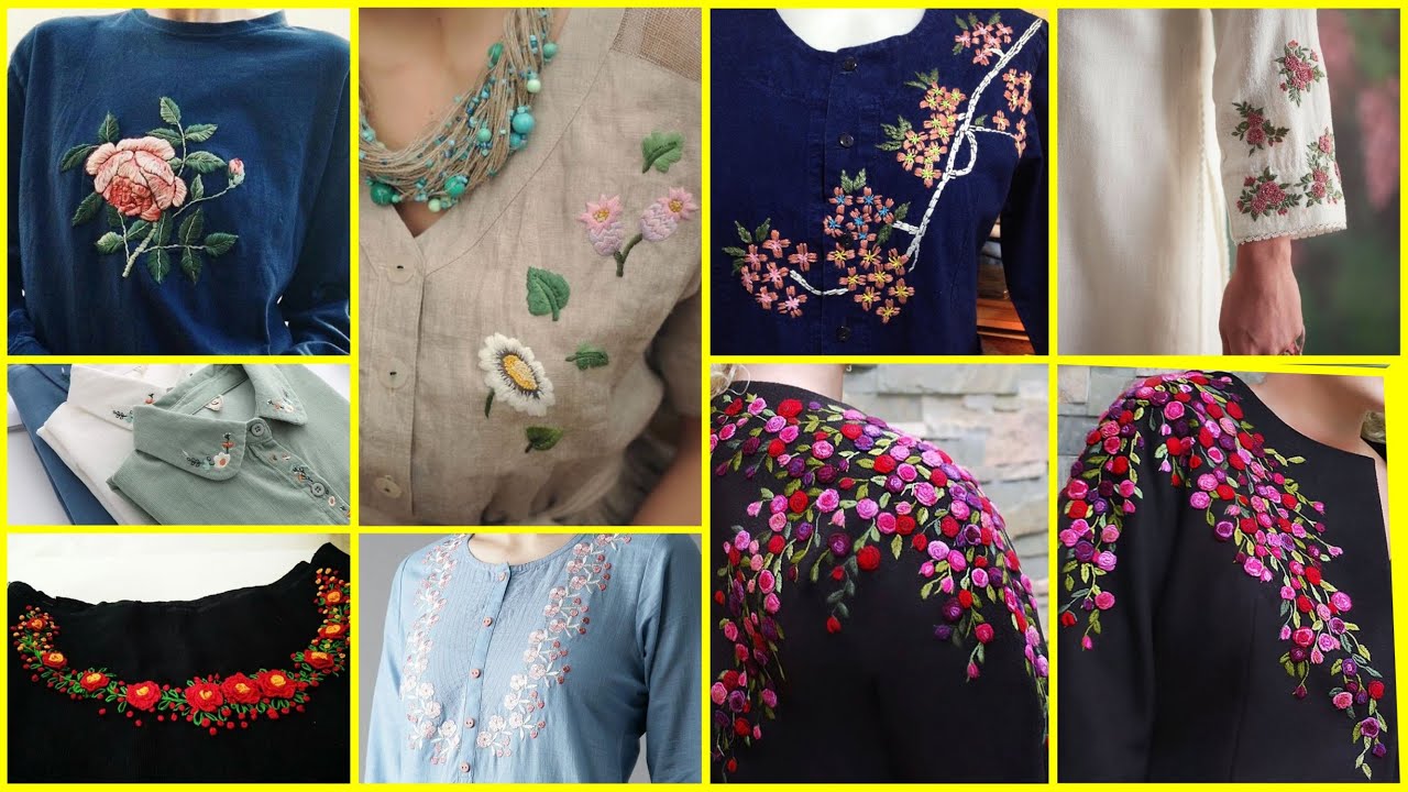 Hand embroidered shirts / embroidery ideas for women clothing / simple ...