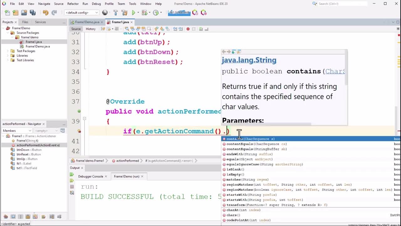 Part2 : Code for Adding controls on JFrame | Buttons | TextField | flowlayout | GridLayout ...