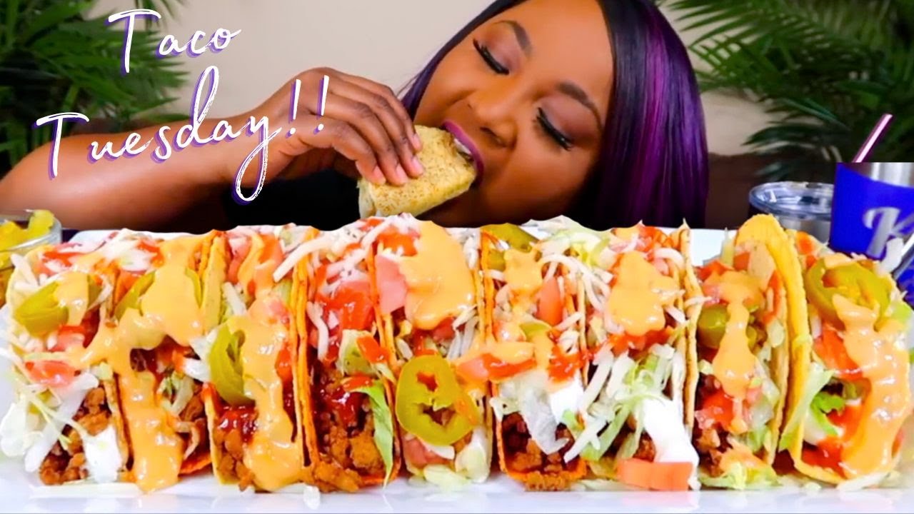 MESSY EATING MUKBANG | CHEESY TACO MUKBANG - YouTube