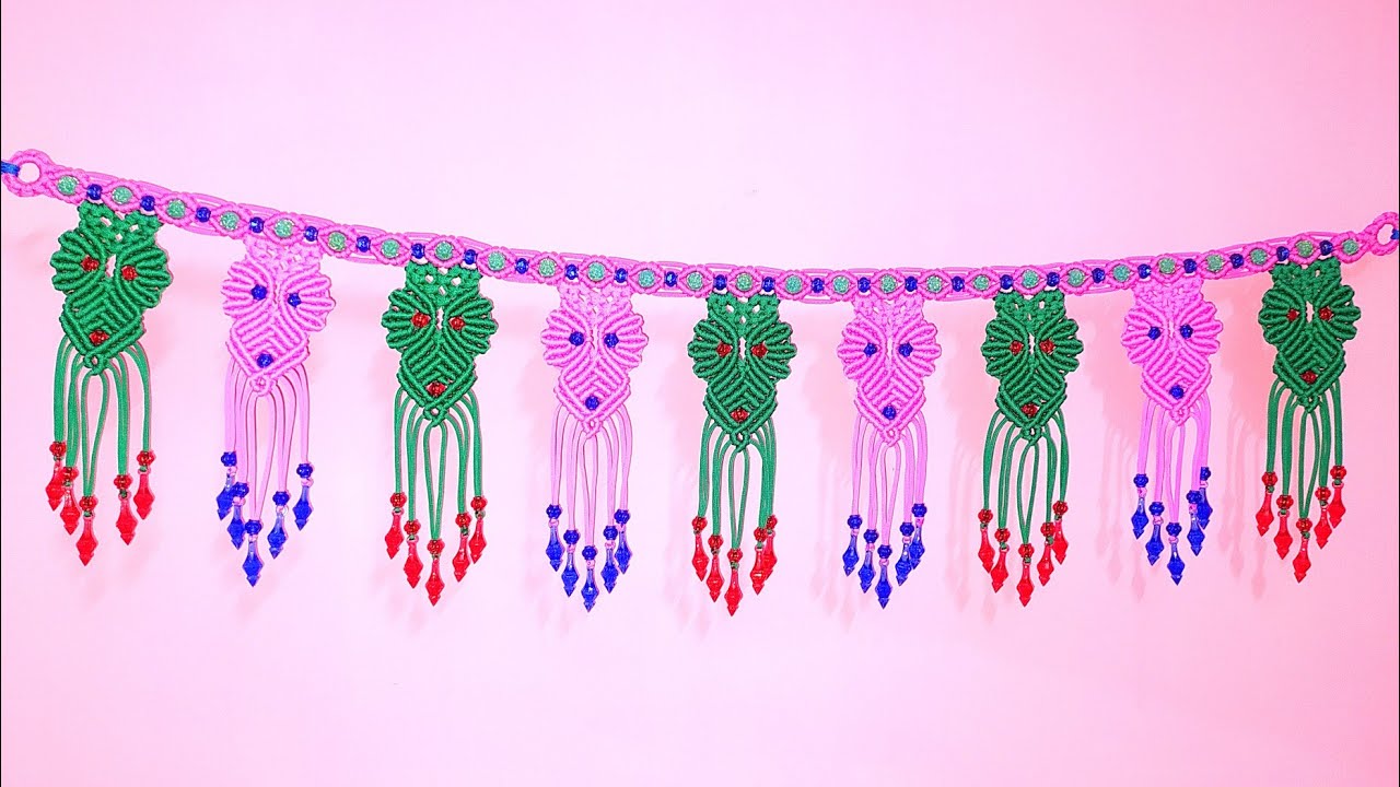 How to make macrame toran simple design for beginners/मेक्रम से बनाइए ...