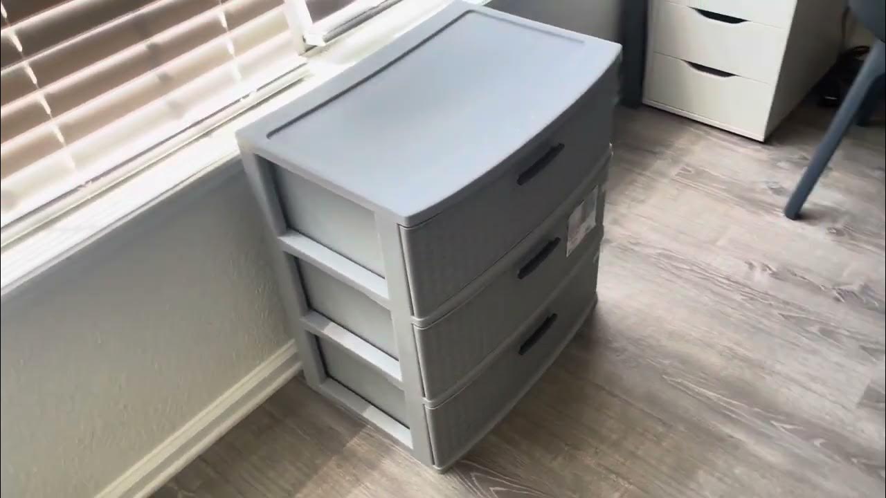 Sterilite 3 Drawers Wide Weave Tower Plastic Storage Organization ...
