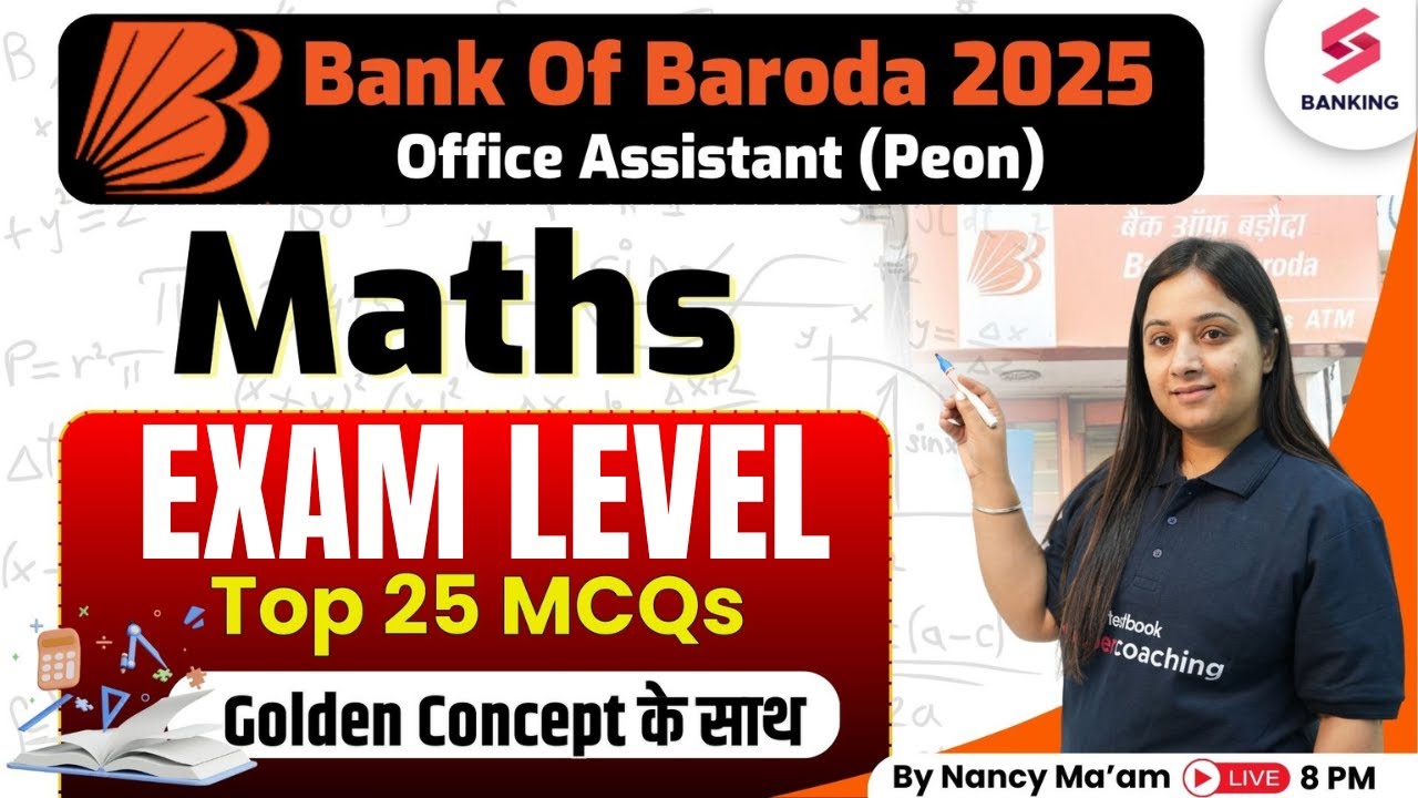 BOB Peon Exam Preparation 2025 | BOB Maths Mix Exam Level Top 25 MCQ ...