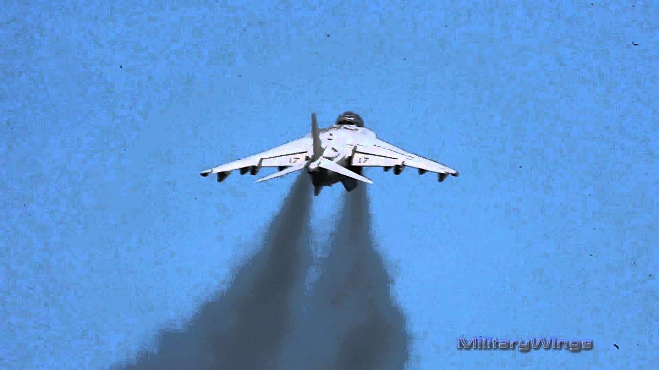 AV-8B HARRIER II Vertical Take-Off in mid-air (VTOL) HD - YouTube