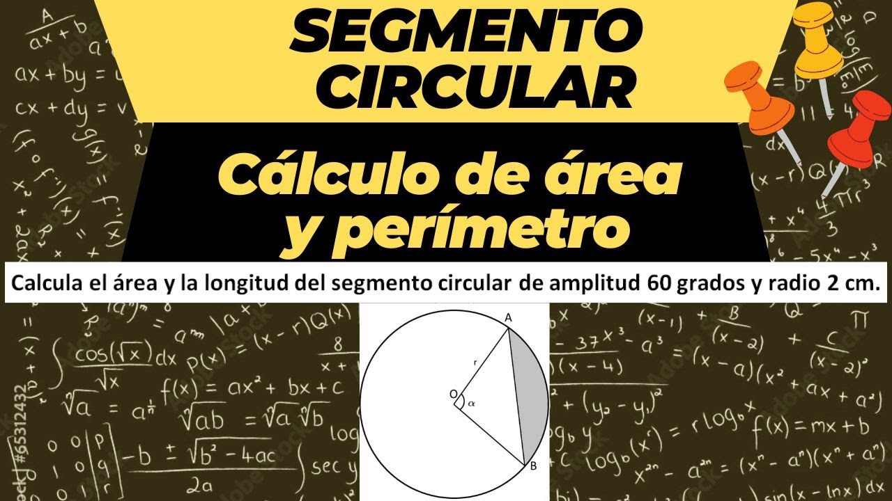 Cómo calcular el área y longitud del segmento circular: fórmulas y ejemplo - YouTube