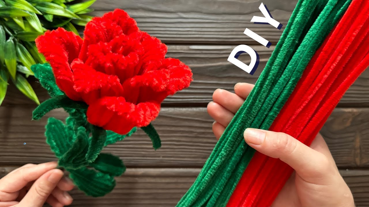 DIY Roses 🌹 How to Make Roses from Pipe Cleaner Handmade DIY Pipe ...