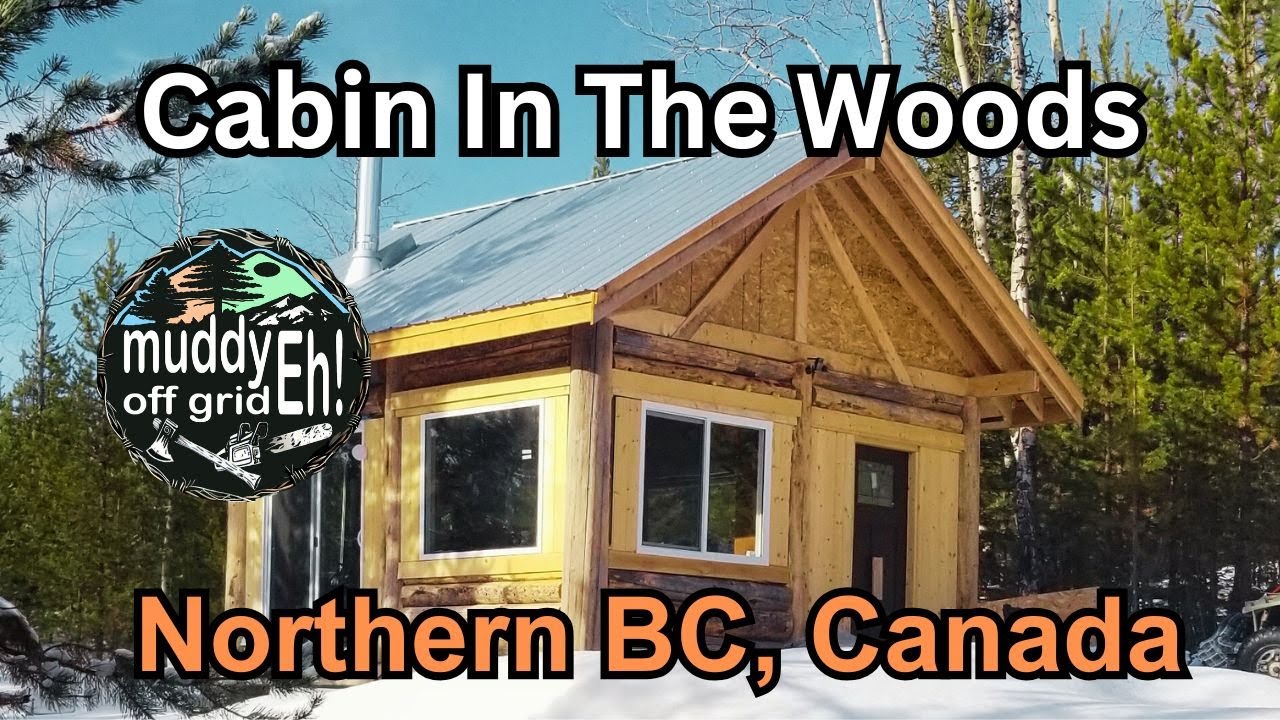 Building LOG CABIN IN THE WOODS by Hand! Building log walls + cutting ...
