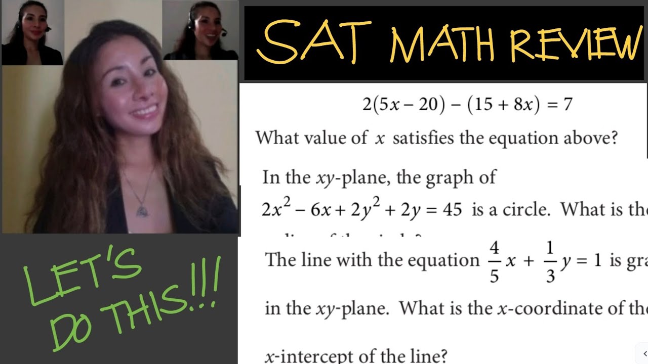 SAT MATH REVIEW: SOLVED MATH PROBLEMS by Jane Maciejewski - YouTube